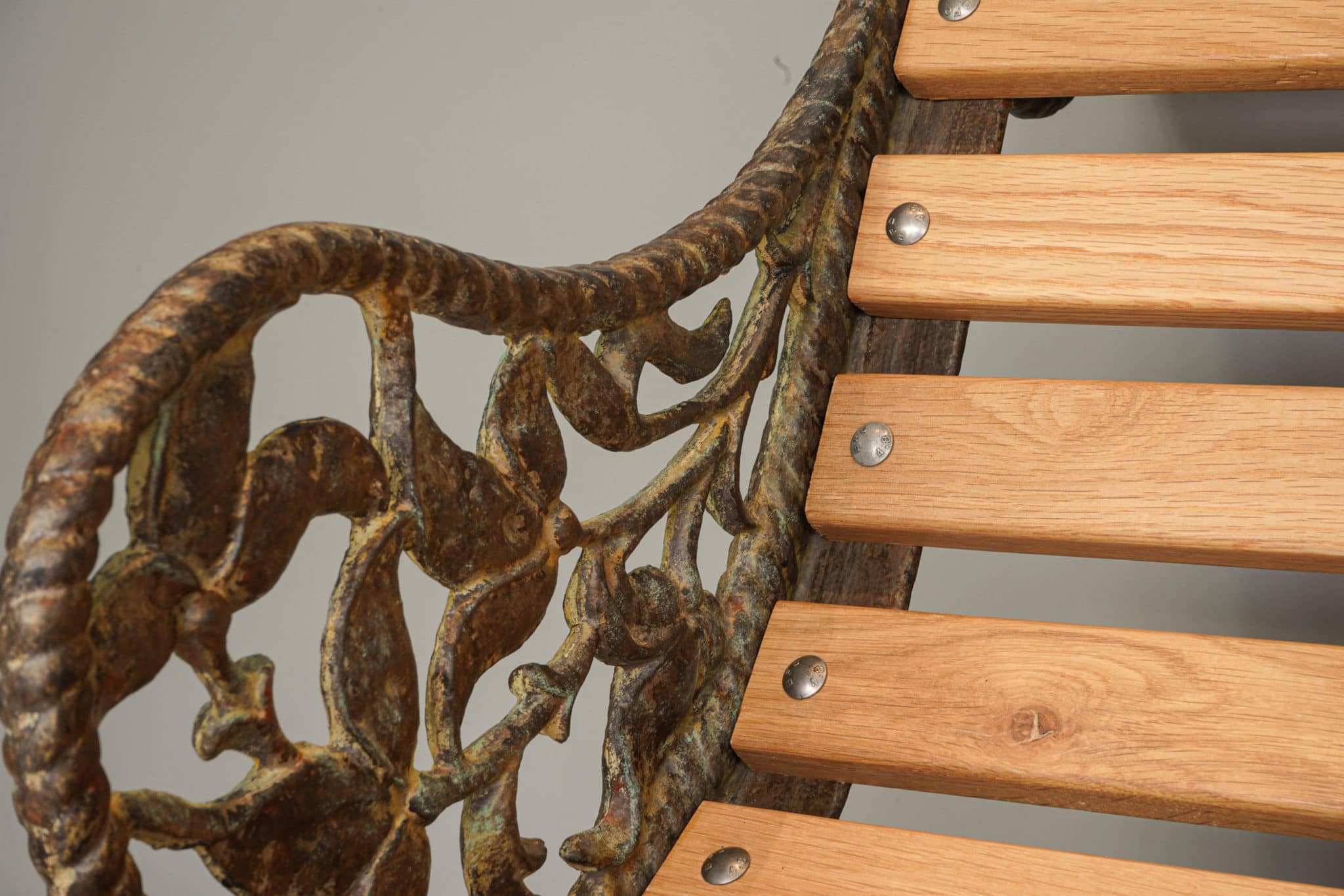 Victorian Cast Iron Bench with English Oak Bench Slats - DGA by Tina Bird