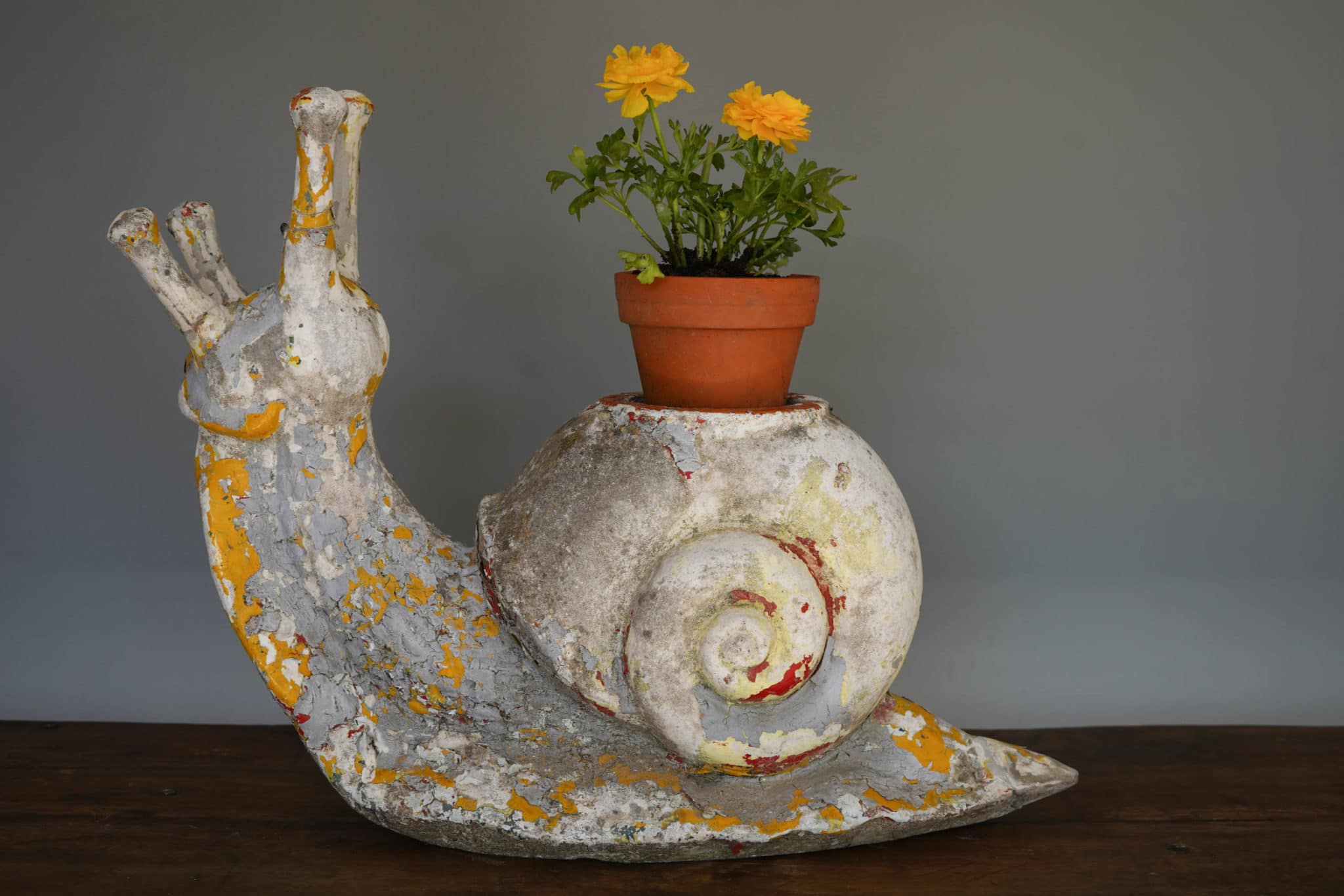 Large Cast Stone Garden Snail Plant Stand - DGA by Tina Bird