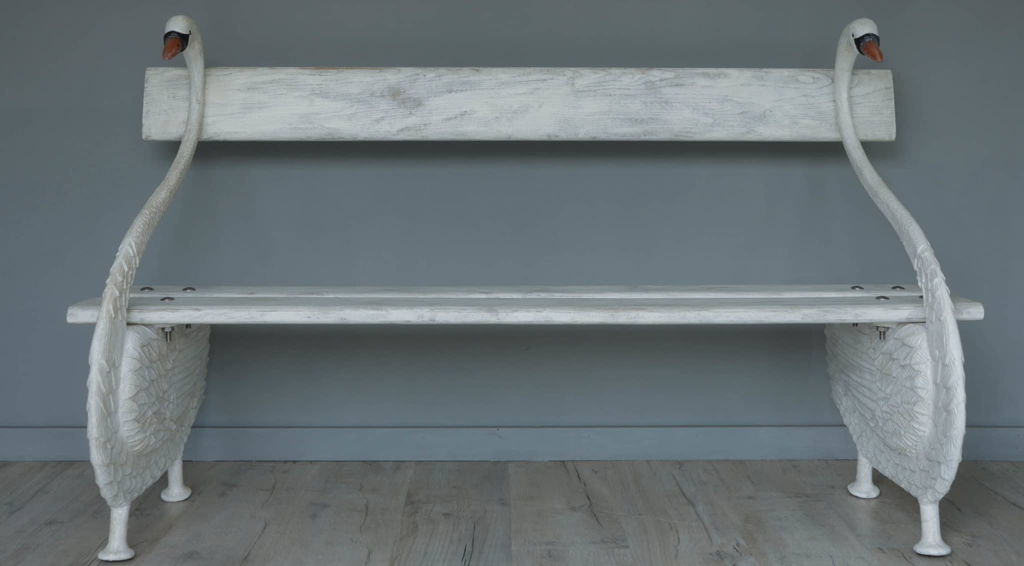 19th Century Cast Iron Swan Garden Bench - DGA by Tina Bird