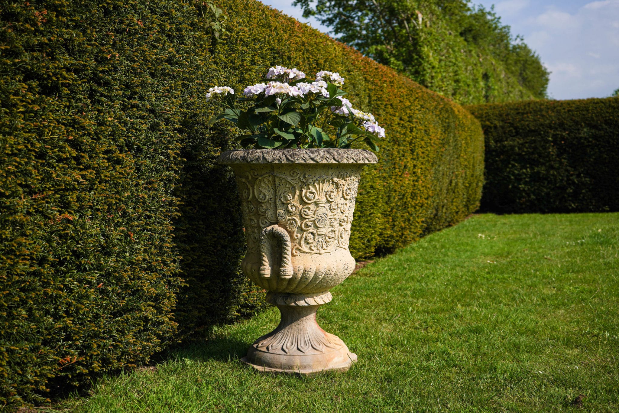 Large Cast Stone Garden Urn - Decorative Garden Antiques