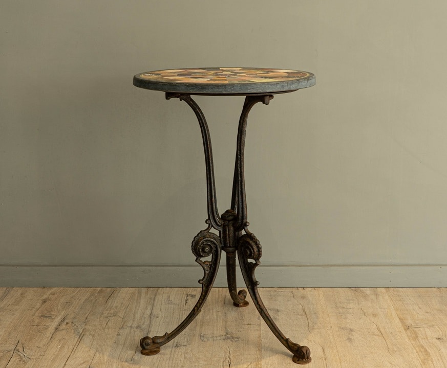 Italian Specimen Marble and Cast iron Bistro Table - DGA by Tina Bird