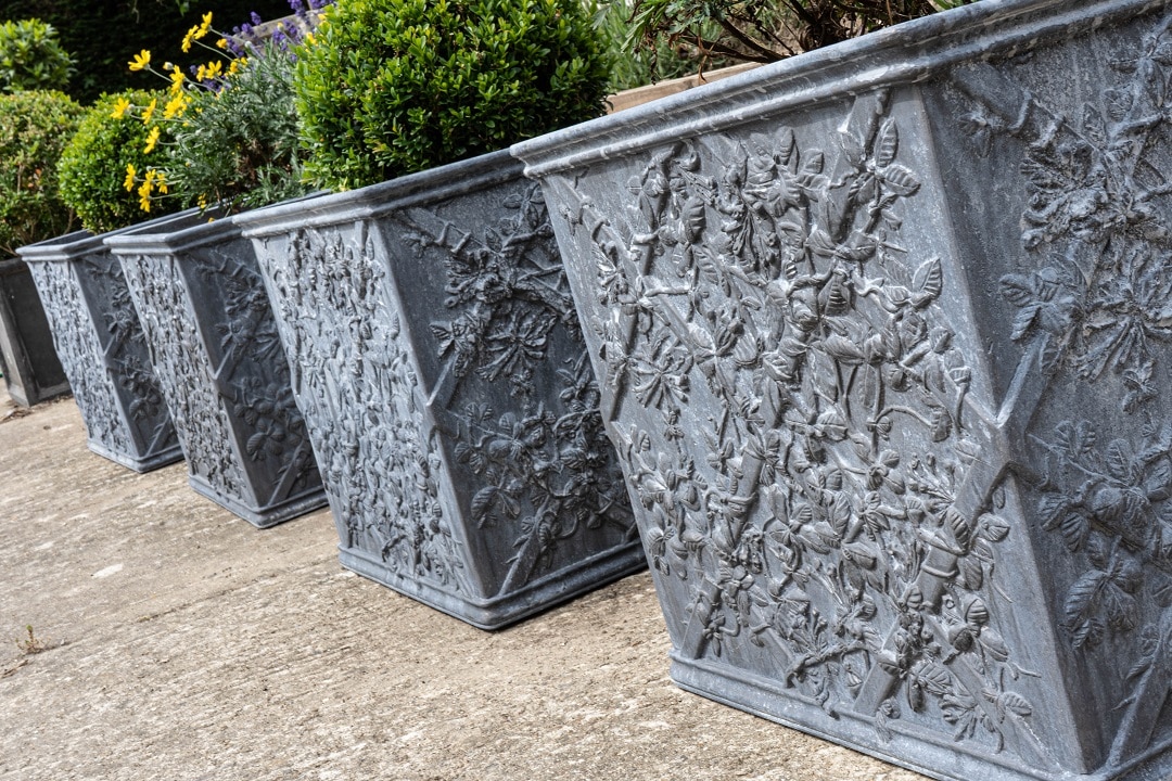 Set of Square Lead Garden Planters - DGA by Tina Bird