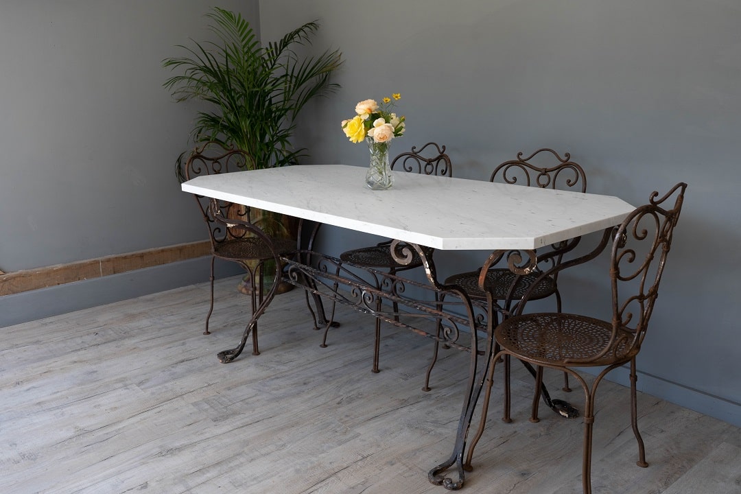 Large Marble Topped Antique Table - DGA by Tina Bird