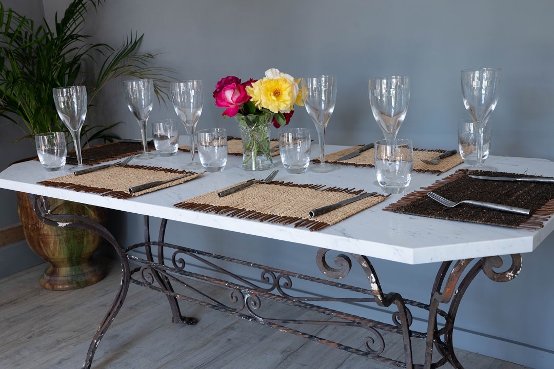 Large Marble Topped Antique Table - DGA by Tina Bird