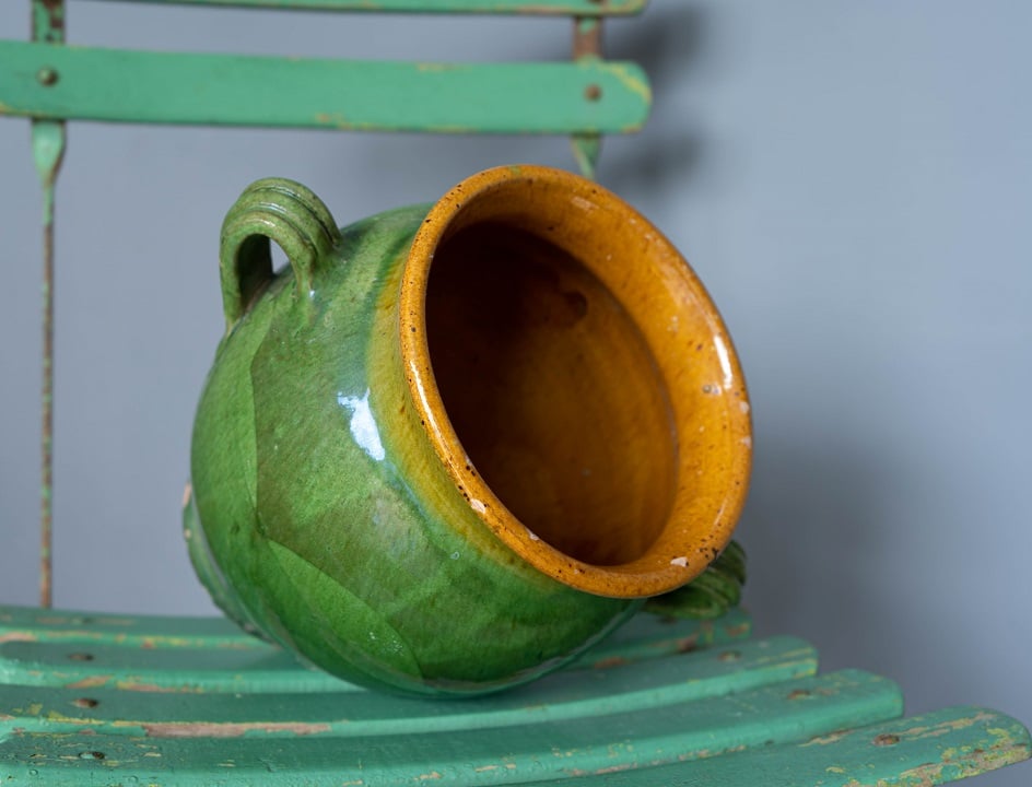 Green Antique French Confit Pot - DGA by Tina Bird